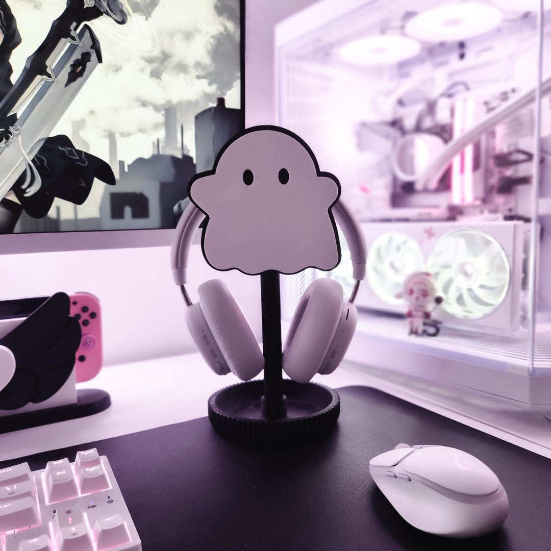 Spooky Ghost Headphone Stand: 3D Printed Kawaii Desk Decor - Etsy