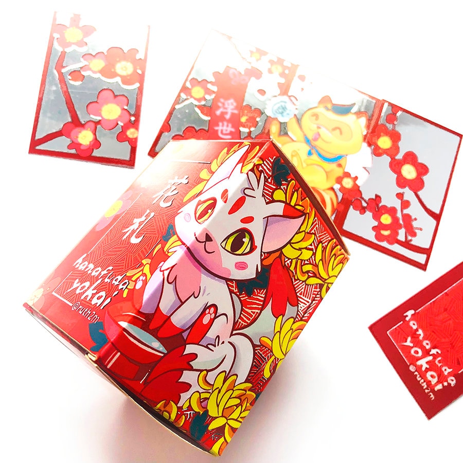 Hanafuda YOKAI Playing Cards Silver Premium Finish Flower Japan Cards ...