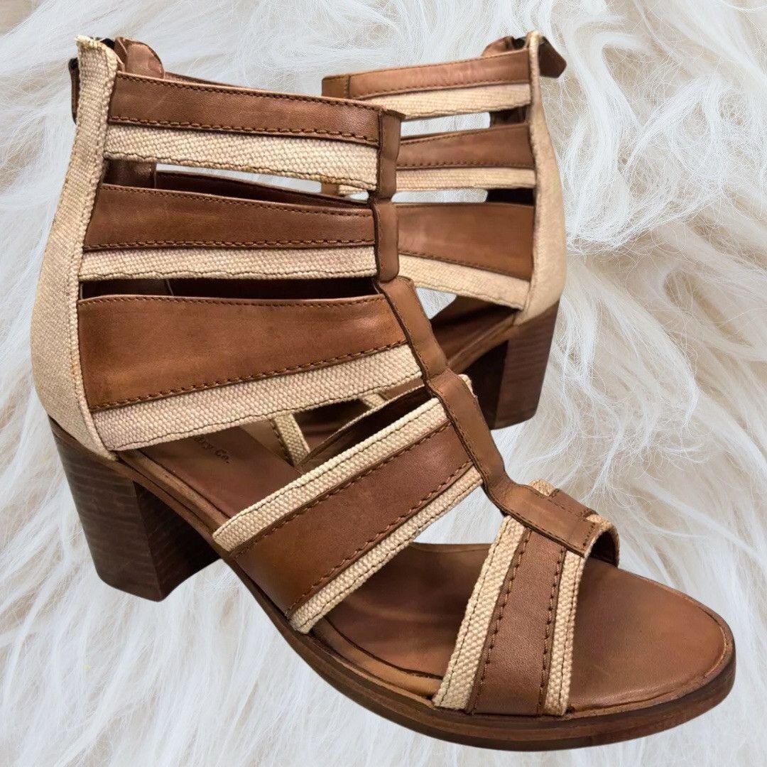 Vintage Foundry Co Bootie Sandals Women Size 11 Brown Leather Block ...