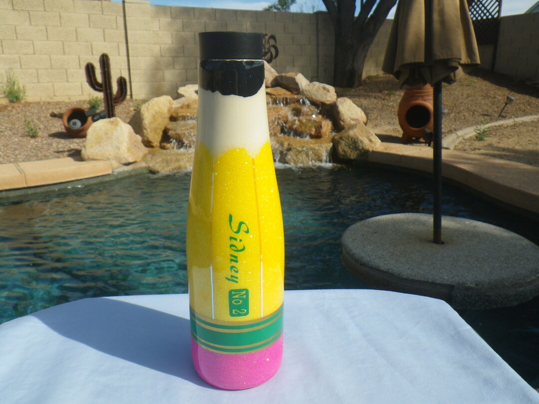 Number 2 Pencil Push Top Drinking Bottle - Etsy