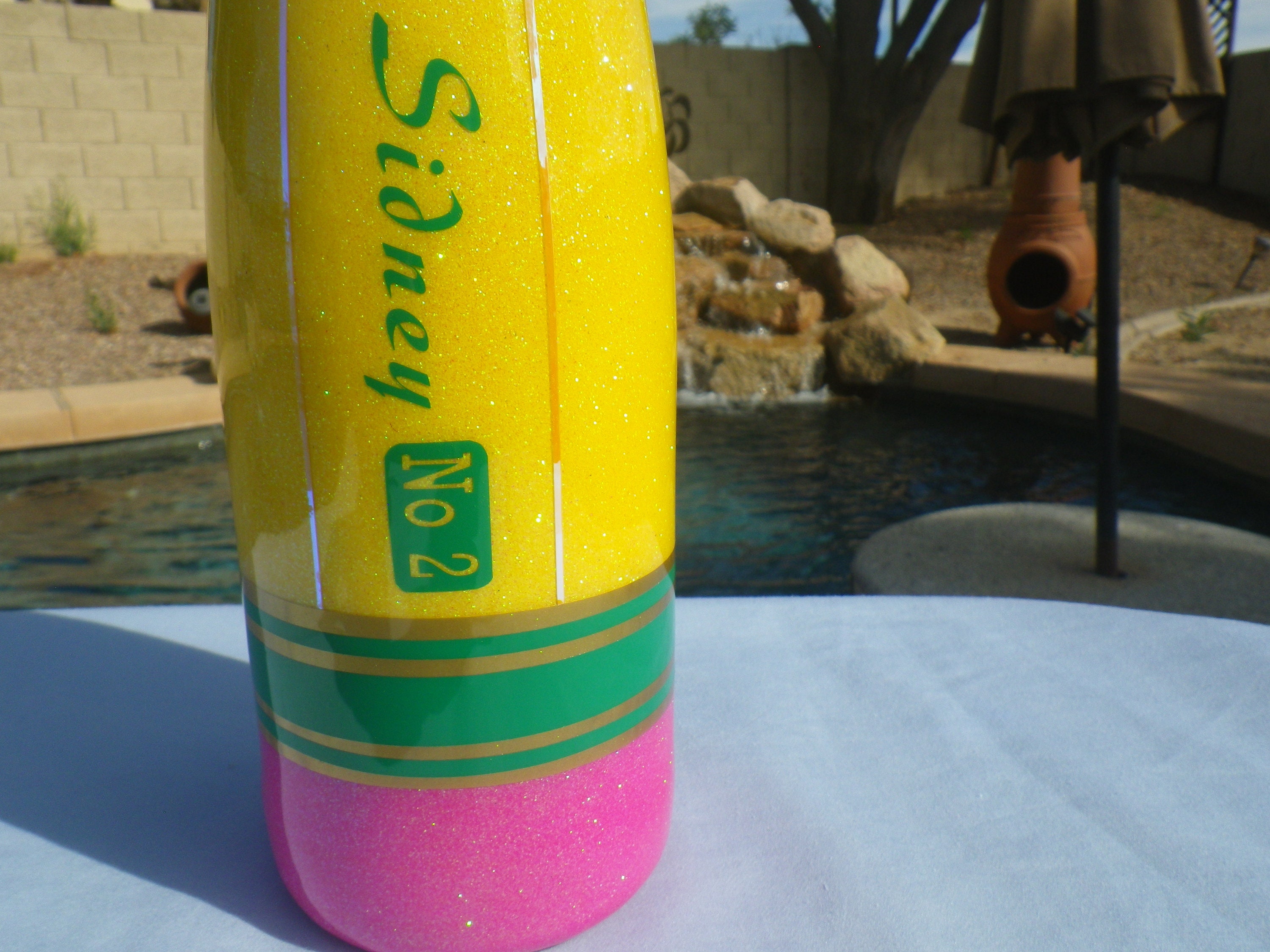 Number 2 Pencil Push Top Drinking Bottle - Etsy