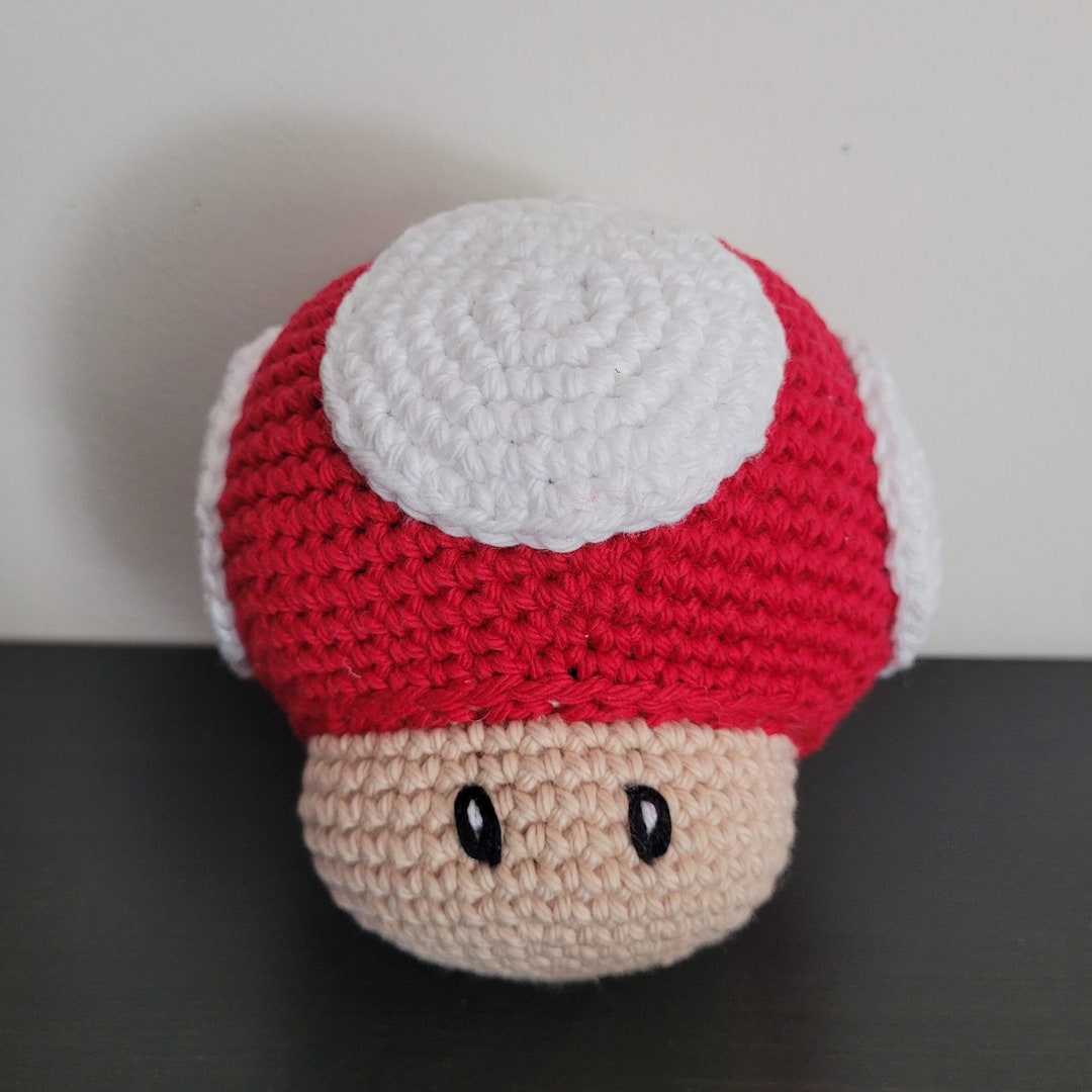 Red Super Power Mushroom Plush, Red Top White Spot Game Mushroom ...