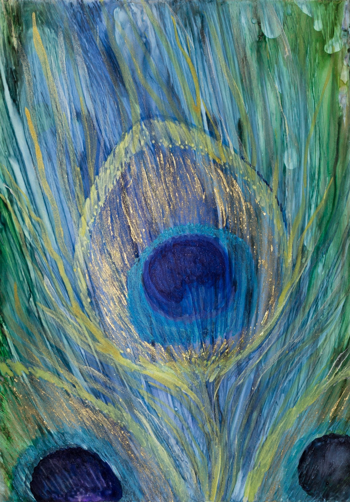 Peacock Print - Abstract Wall Art, Abstract Print, Abstract Painting ...