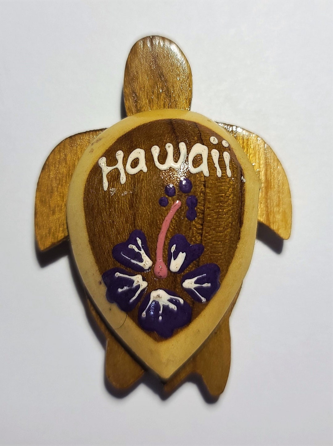 Hawaiian Design Wooden Turtle Honu Flower Refrigerator Kitchen Magnet ...