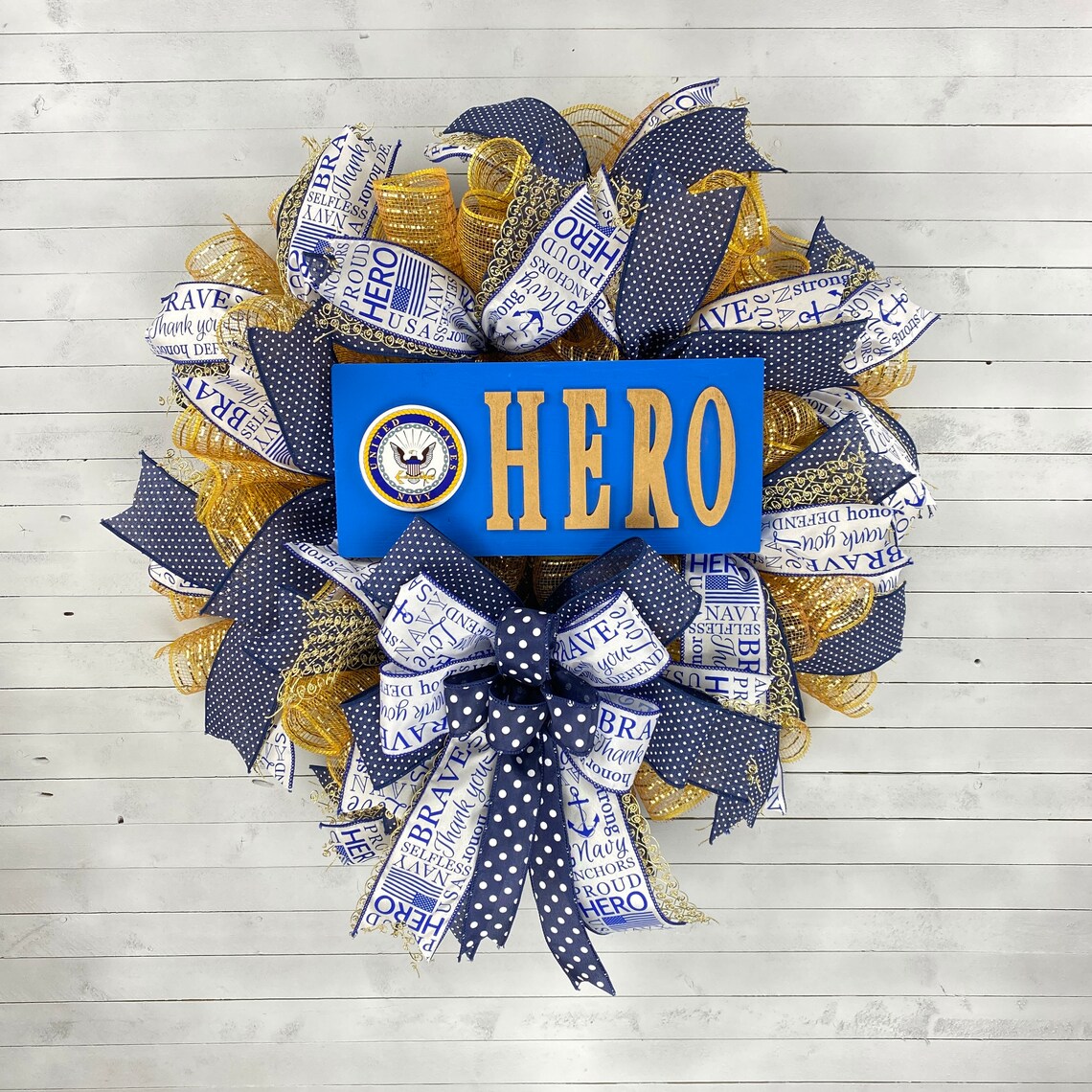 Navy Support Wreath Military Wreath U.S. Navy Wreath Hero - Etsy