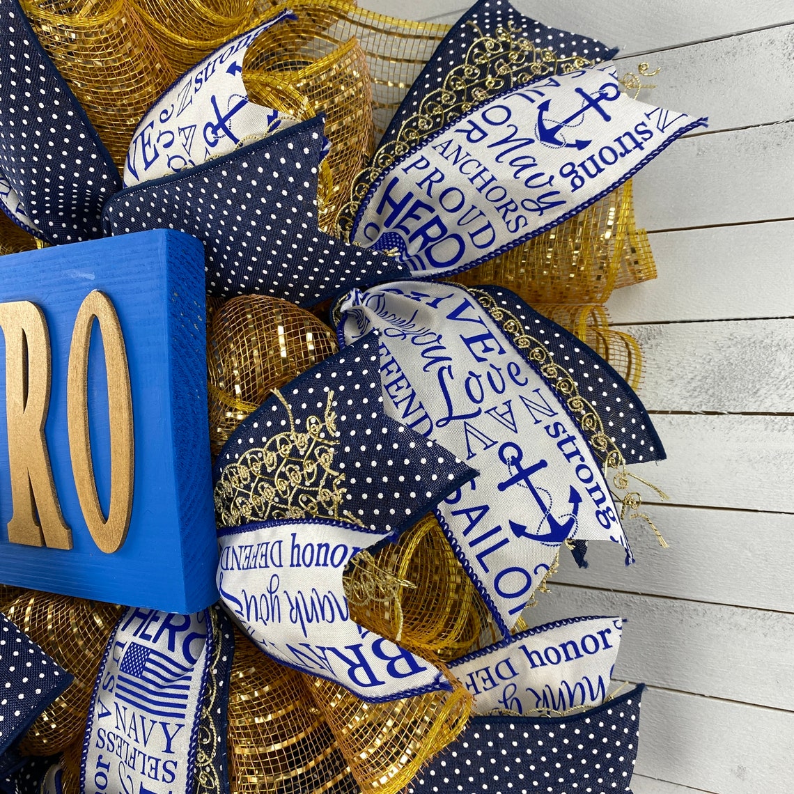 Navy Support Wreath Military Wreath U.S. Navy Wreath Hero - Etsy