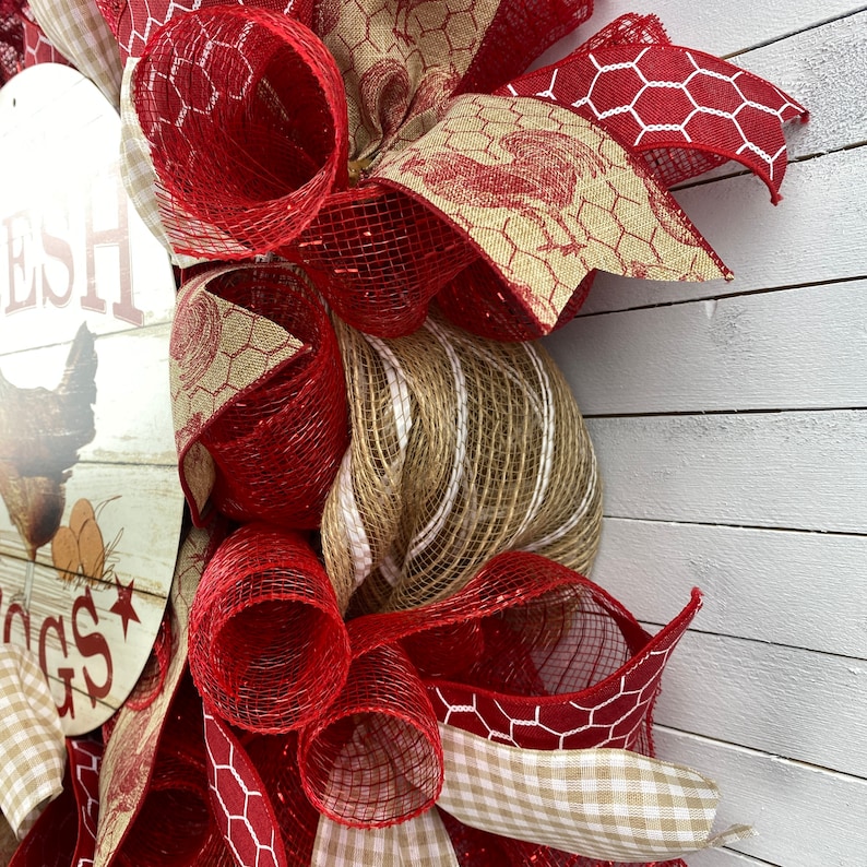 Rustic Chicken Wreath, Farm Fresh Eggs Wreath, Country Wreath, Farm ...