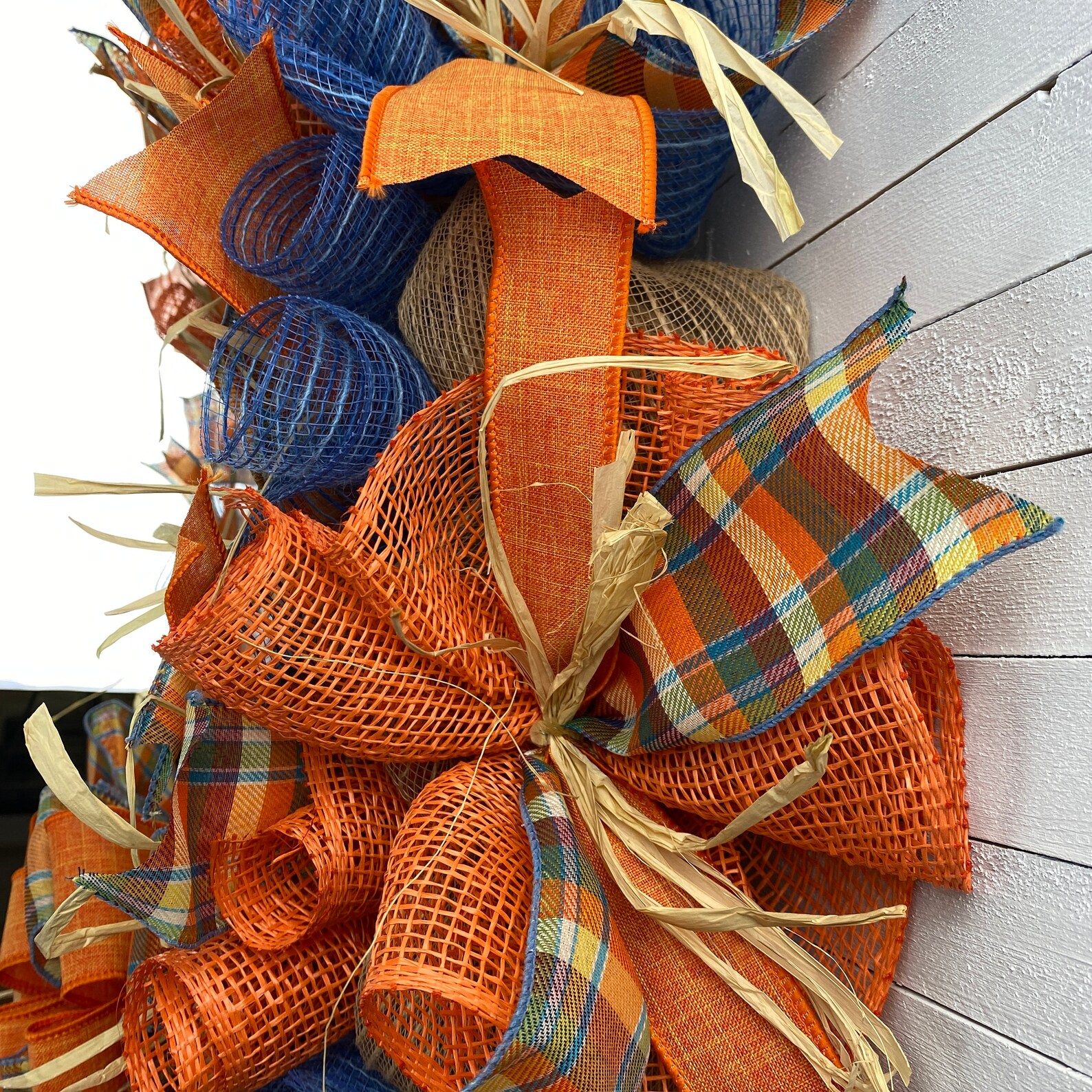 Orange and Turquoise Welcom Fall Truck Wreath for Front Door - Etsy