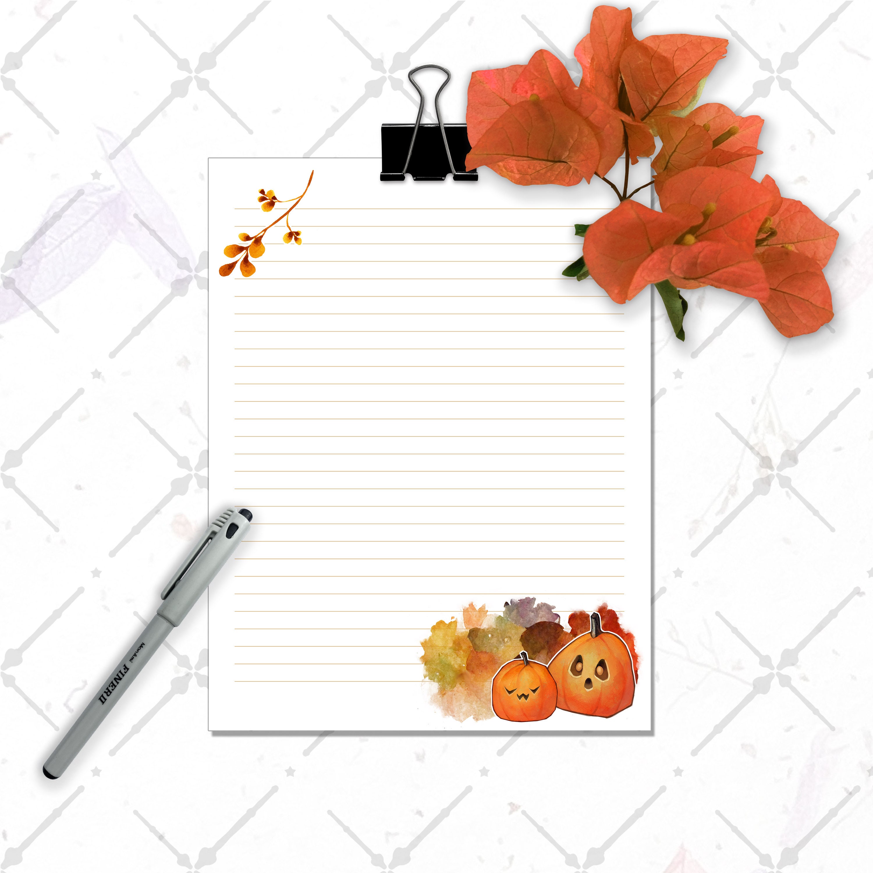 Printable Stationery Halloween | Pumpkin Writing Paper for Your Letter ...