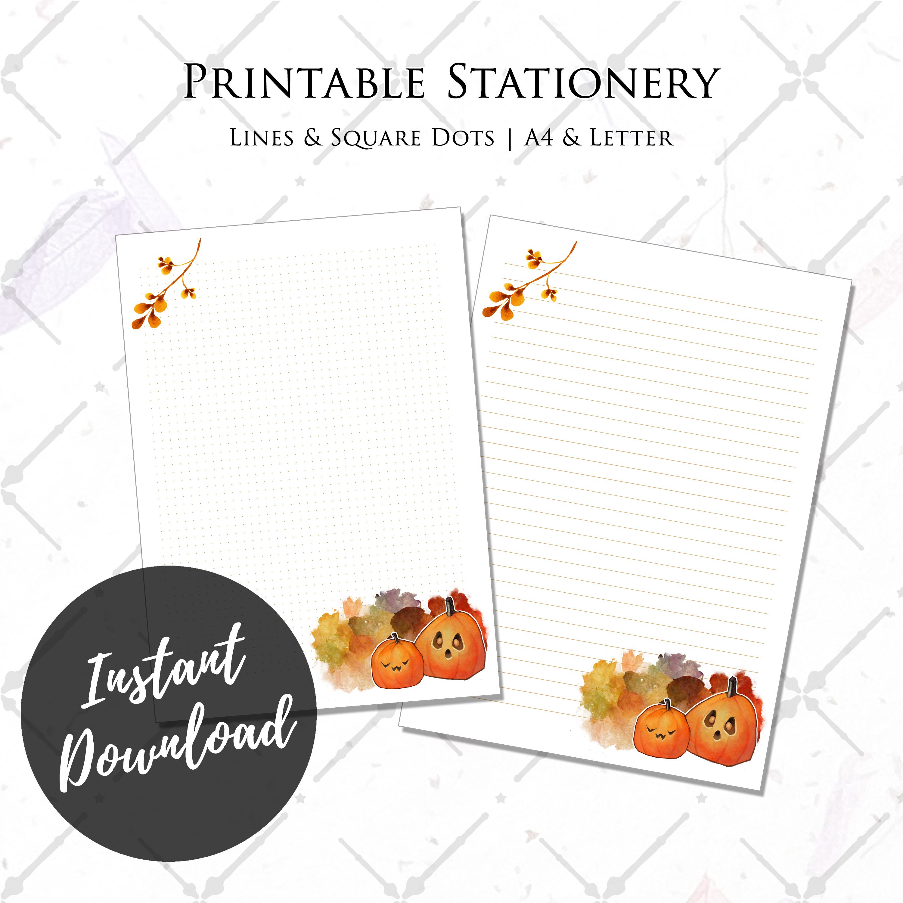 Printable Stationery Halloween | Pumpkin Writing Paper for Your Letter ...