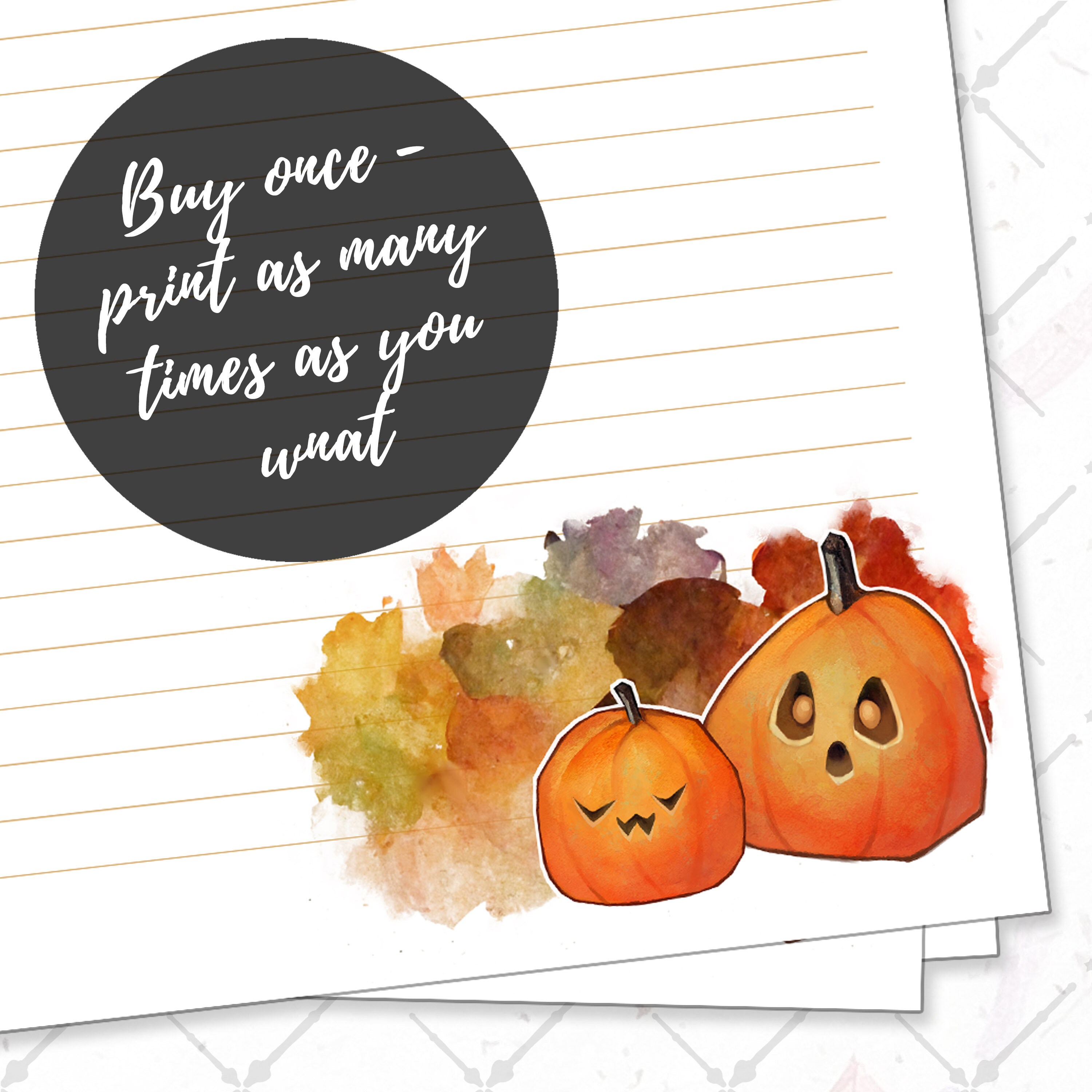 Printable Stationery Halloween | Pumpkin Writing Paper for Your Letter ...