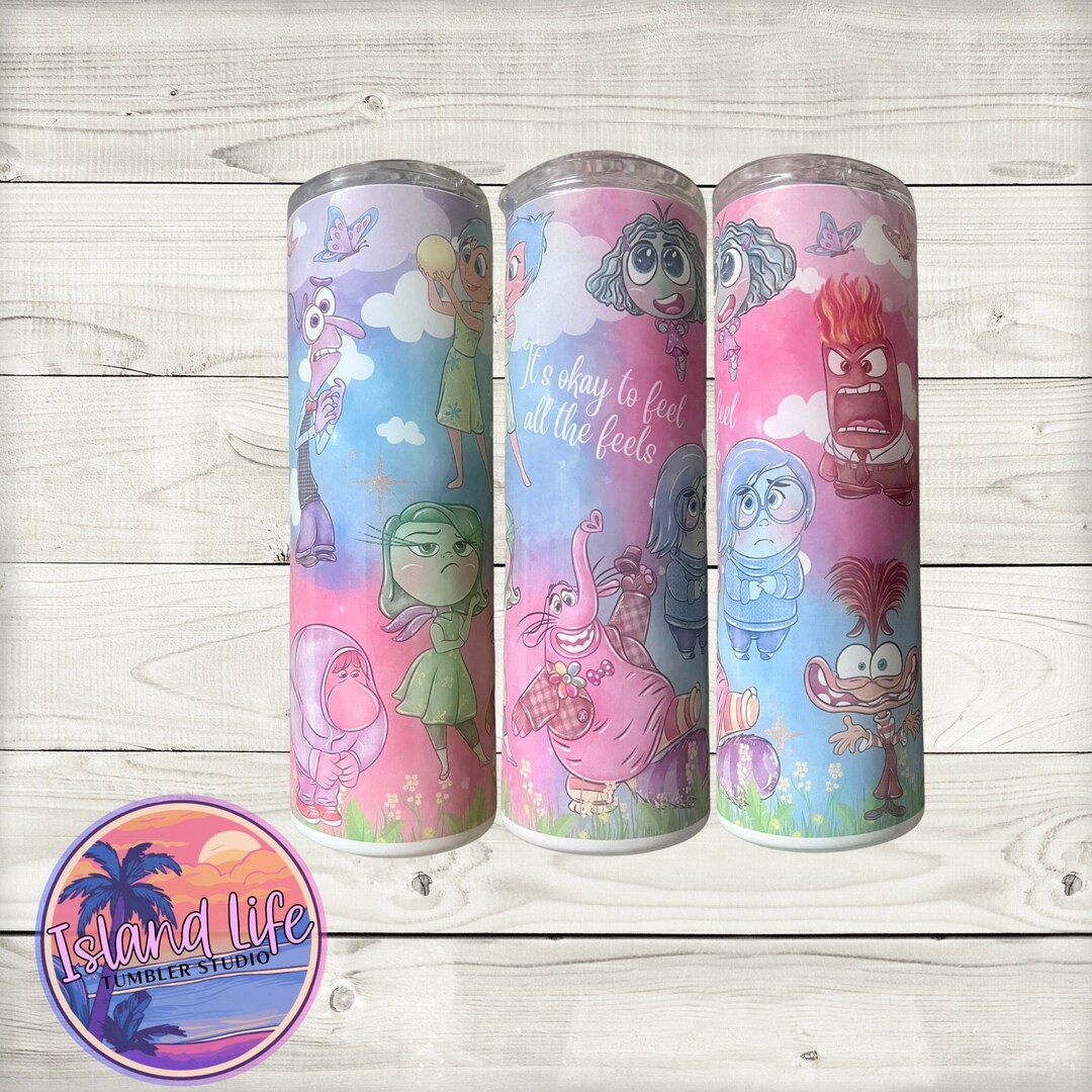 Cute Emotions Movie Inspired Character Sublimated Tumbler With Straw ...