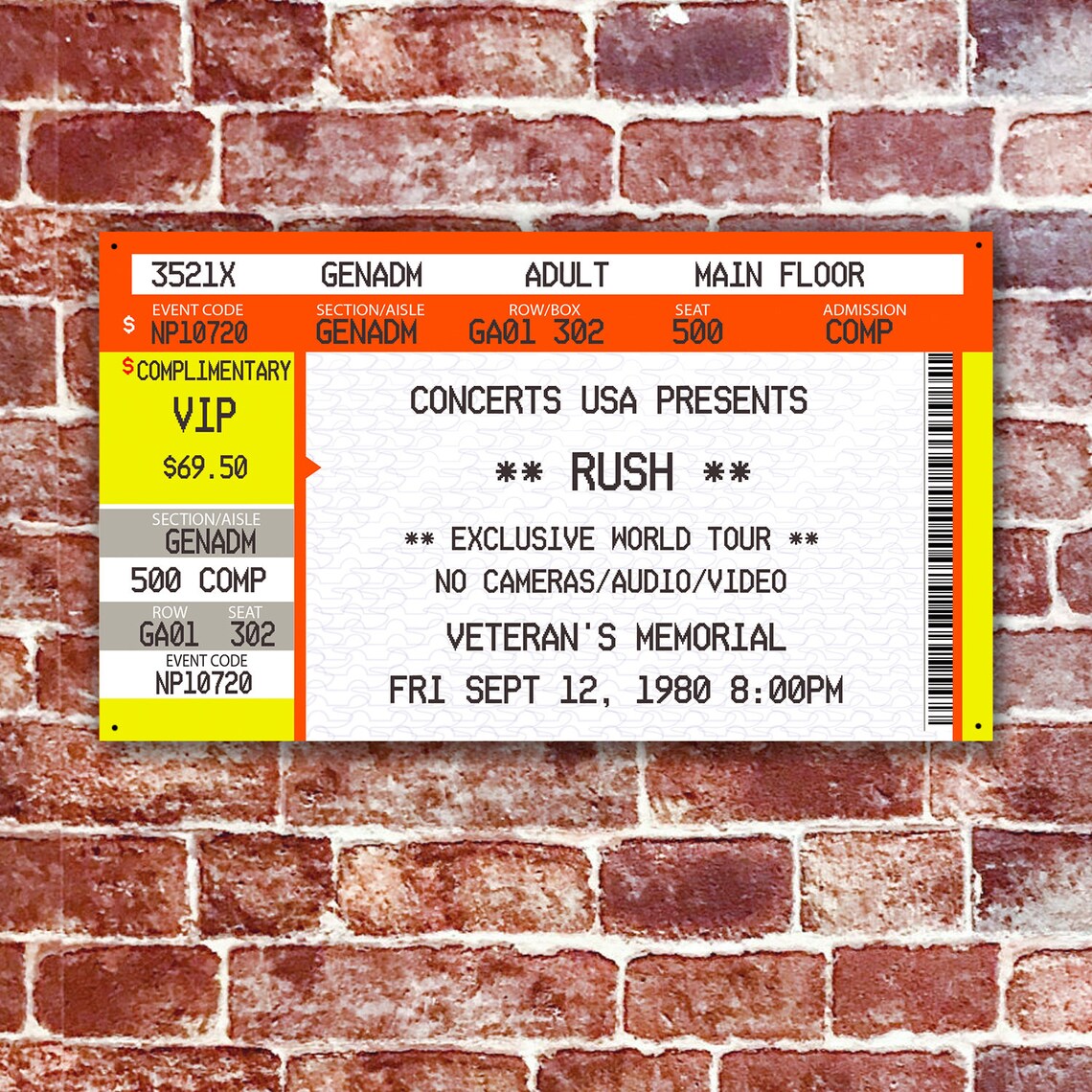 custom-music-ticket-concert-ticket-aluminum-wall-art-etsy-uk