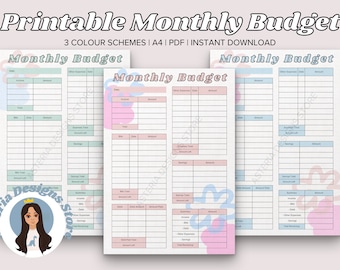 Printable Monthly Budget, Monthly Income & Expense Recorder, Monthly ...