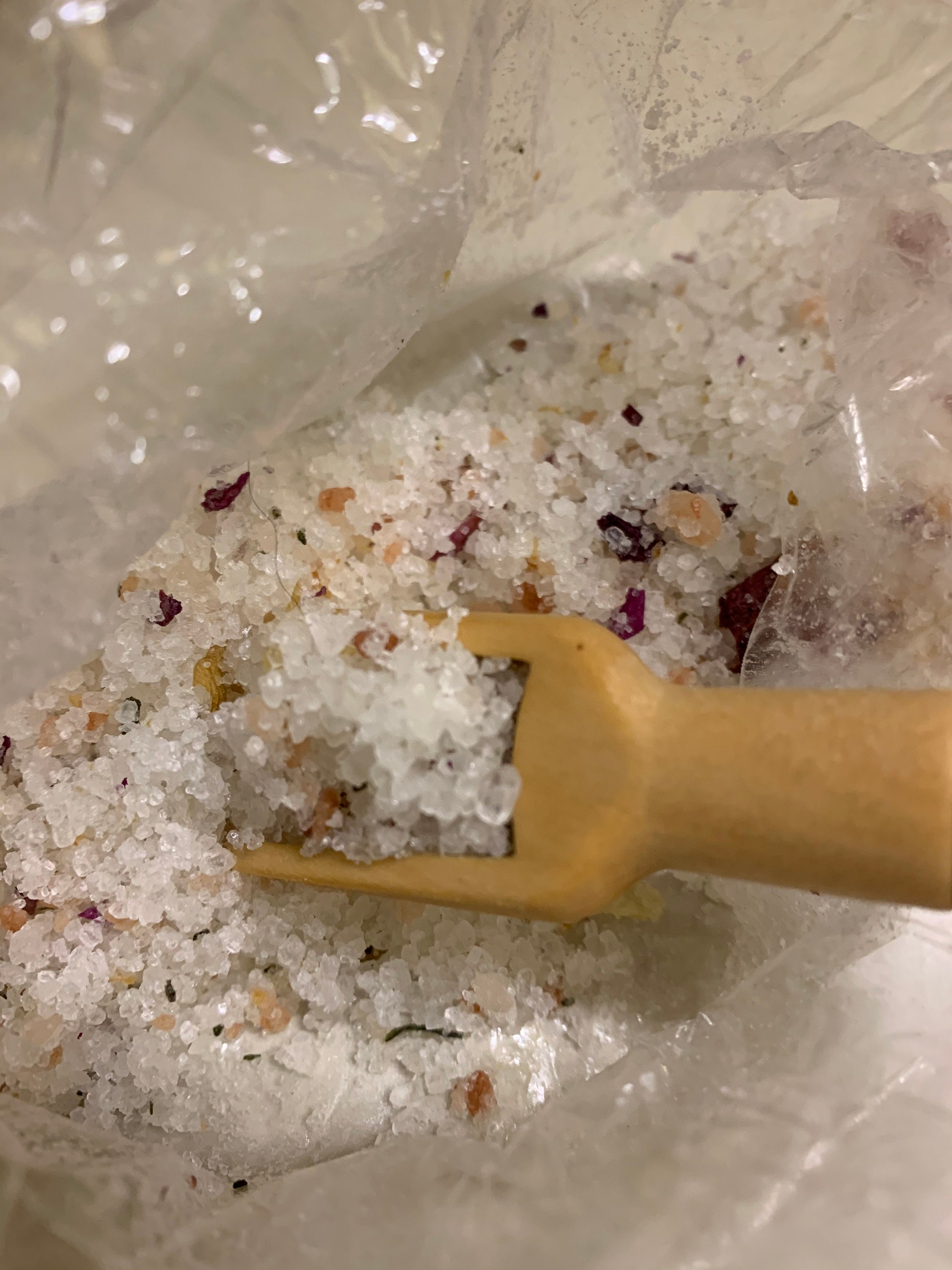 Bath Salt Tea With Re-usable Organza "tea Bag" & Mini Wooden Scoop - Etsy