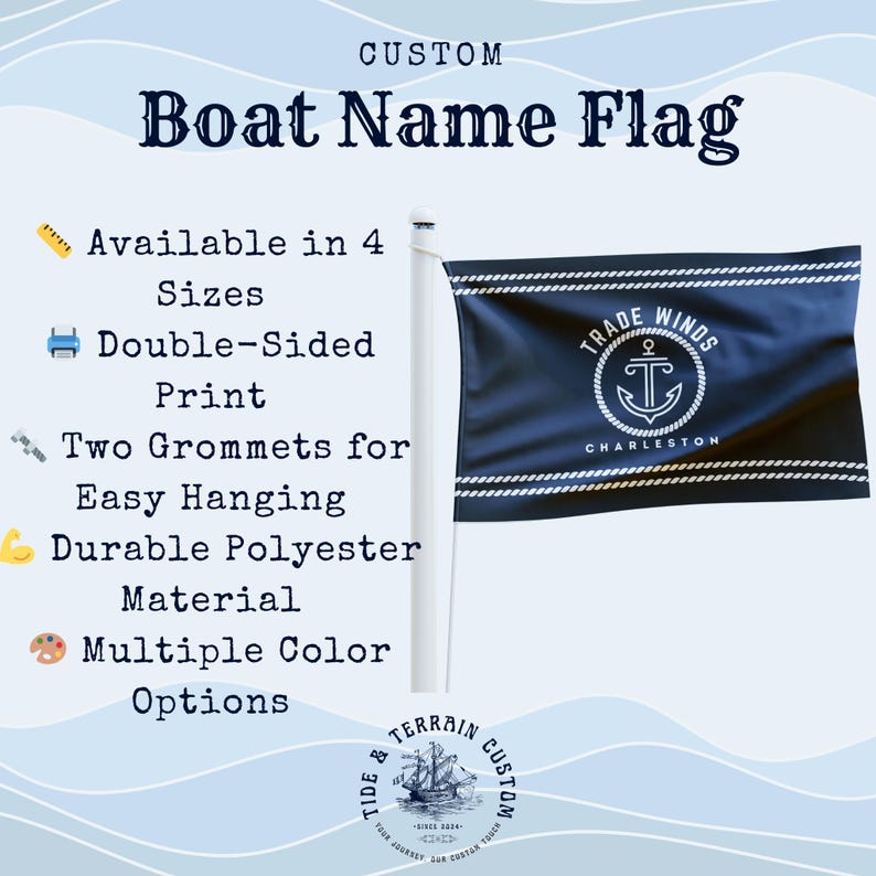 Custom Boat Name Flag: Personalized Nautical Marina Decor - Etsy