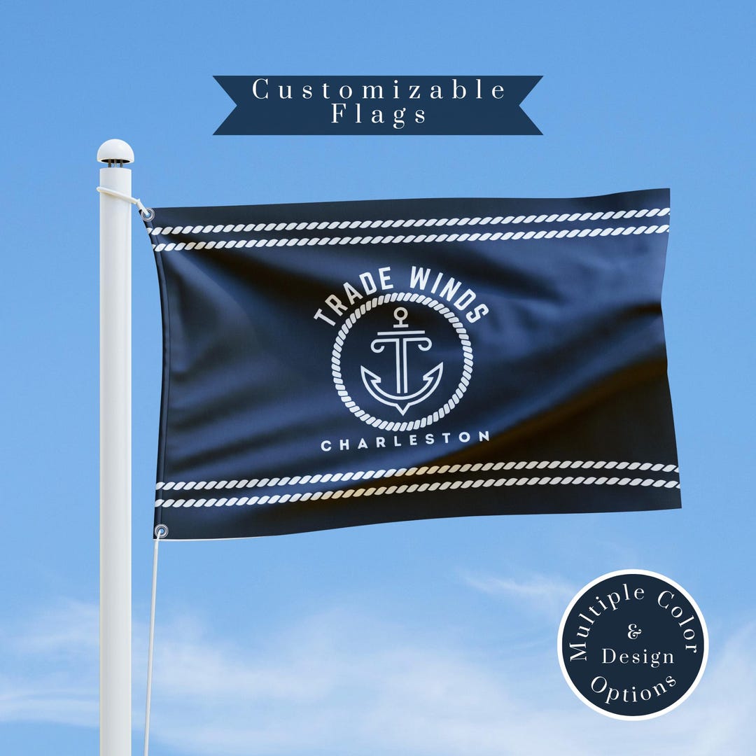 Custom Boat Name Anchor Flag – Personalized Nautical Outdoor Yacht Flag ...
