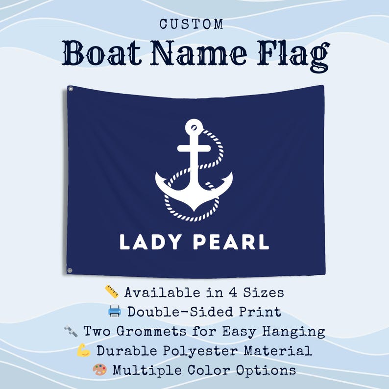 Custom Boat Name Flag: Personalized Nautical Yacht Decor - Etsy