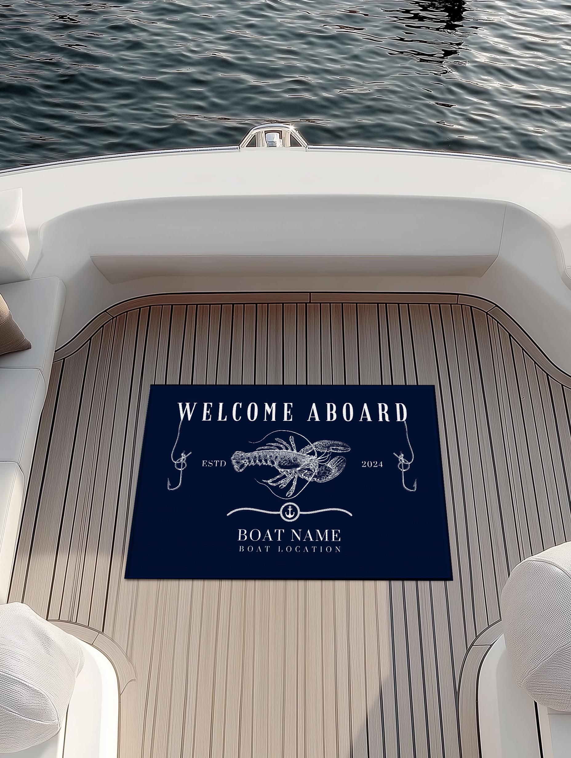 Personalized Boat Rug | Custom Nautical Mat | Welcome Aboard Mat ...