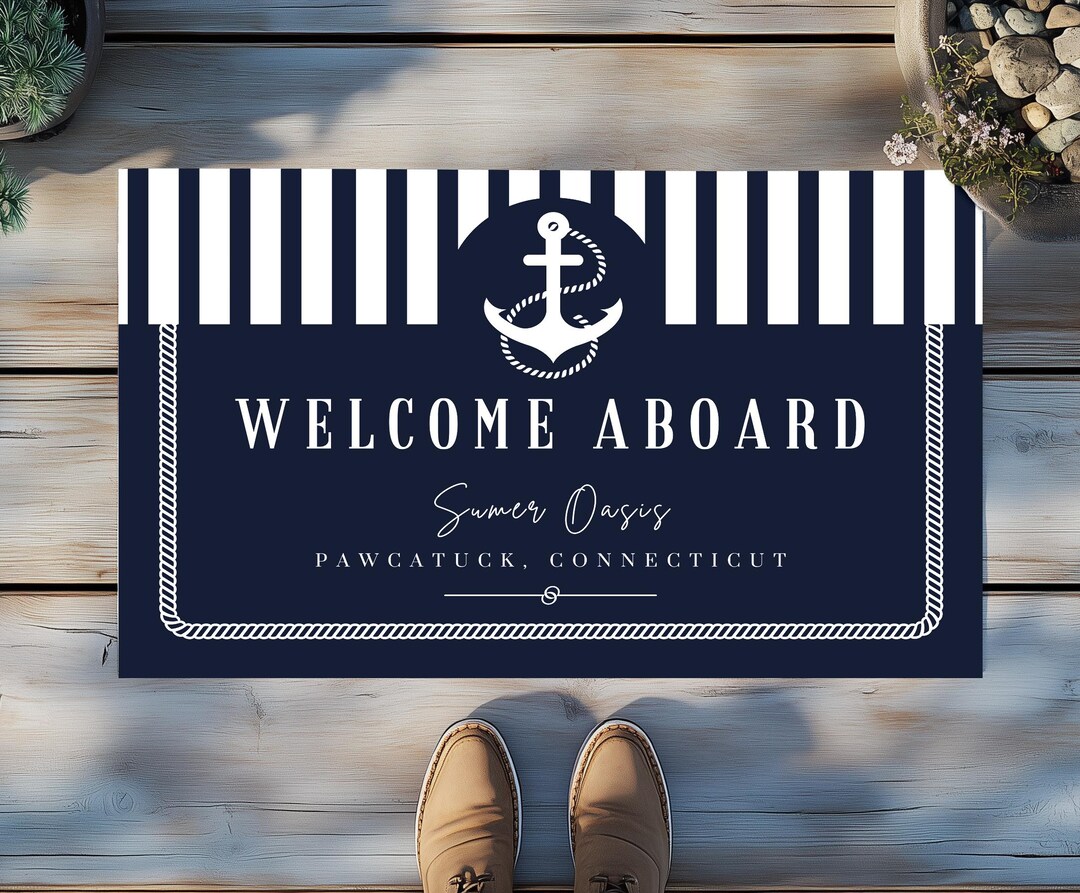 Personalized Boat Rug | Custom Luxury Nautical Mat | Outdoor Boat Mat ...