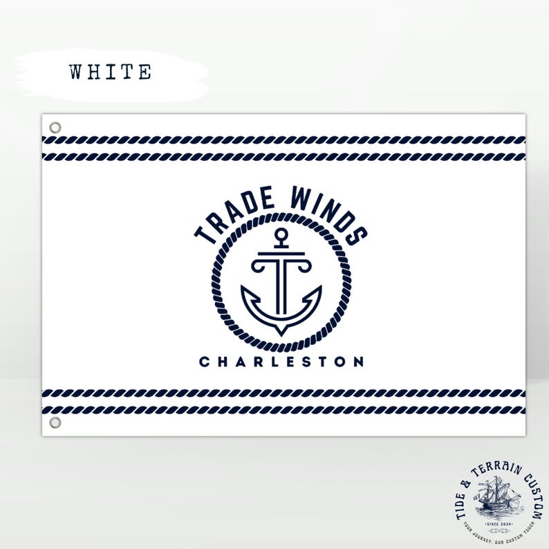 Custom Boat Name Anchor Flag – Personalized Nautical Outdoor Yacht Flag ...