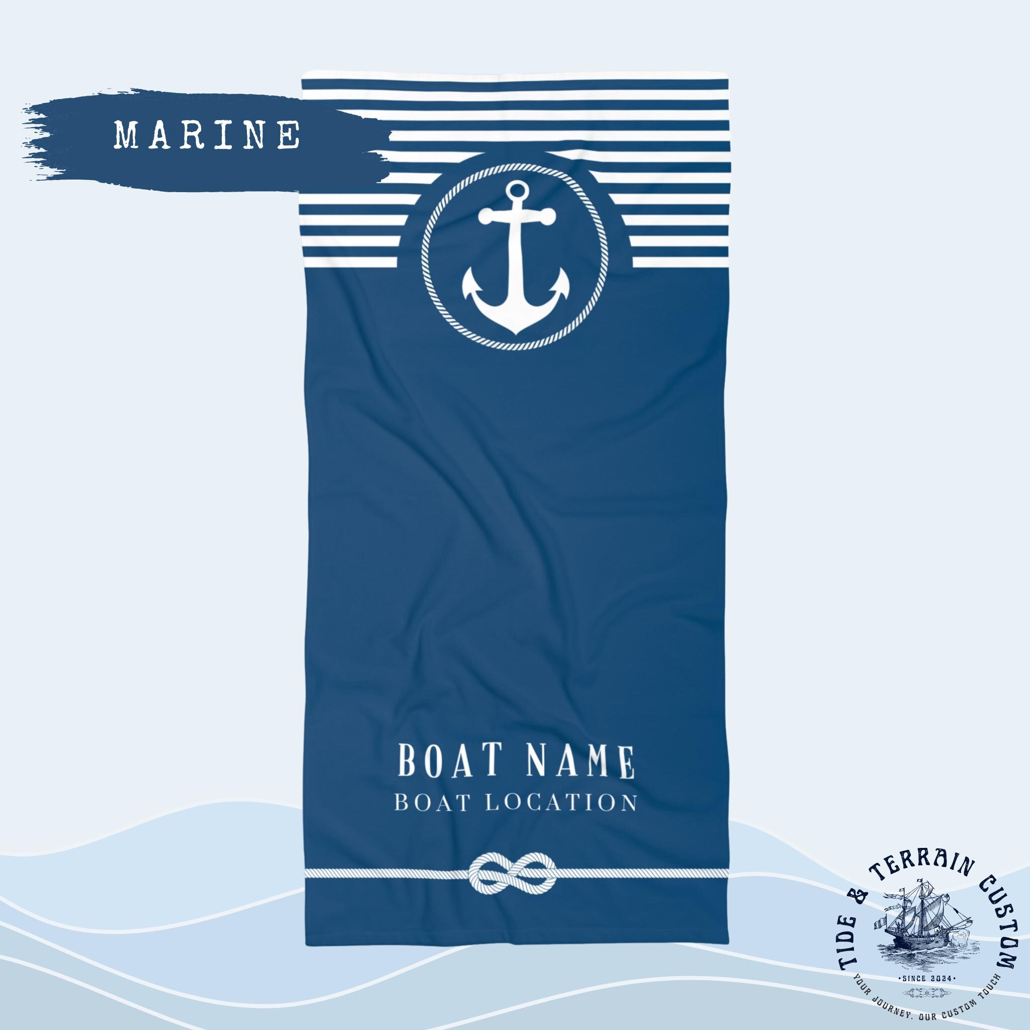 Personalized Anchor Boat Towel | Custom Boat Luxury Beach Towel ...