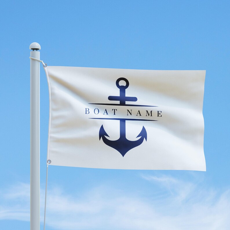 Custom Boat Name Anchor Flag – Personalized Nautical Outdoor Yacht Flag ...