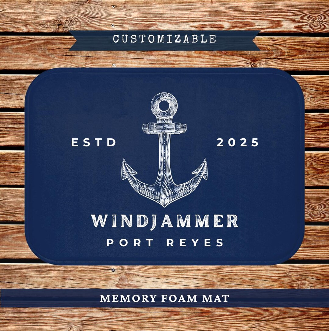 Custom Nautical Anchor Mat, Personalized Memory Foam Rug - Etsy