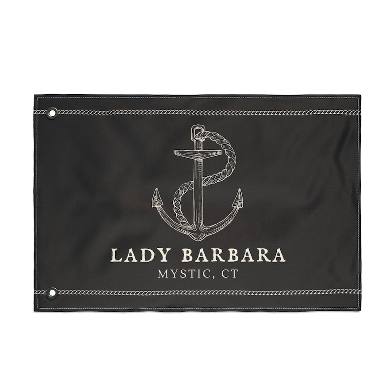 Custom Boat Name Flag | Nautical Anchor Banner, Double-sided Dock Decor ...
