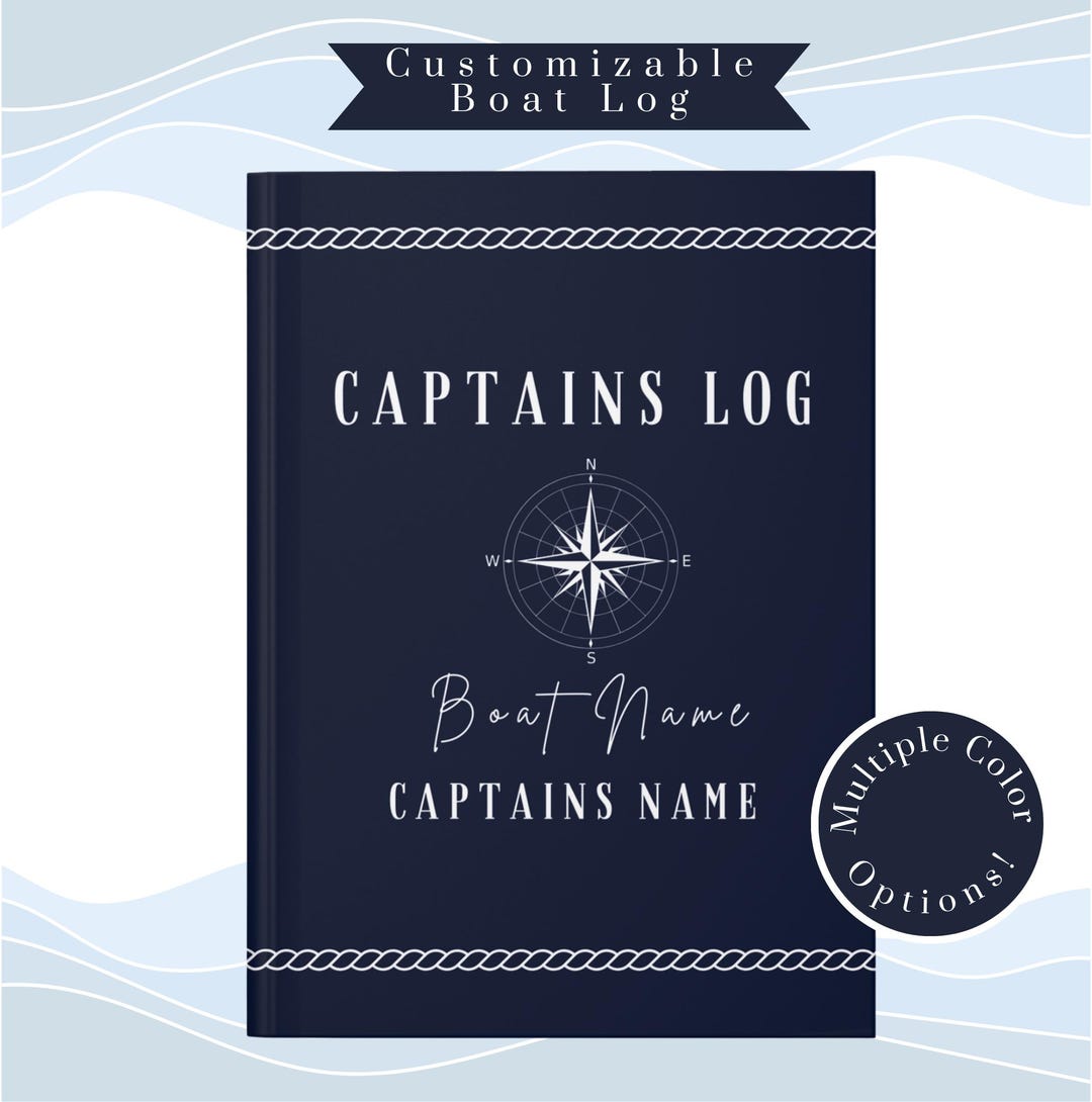 Personalized Boat Captain Log Book | Sailboat Journal | Boat Owner Gift ...