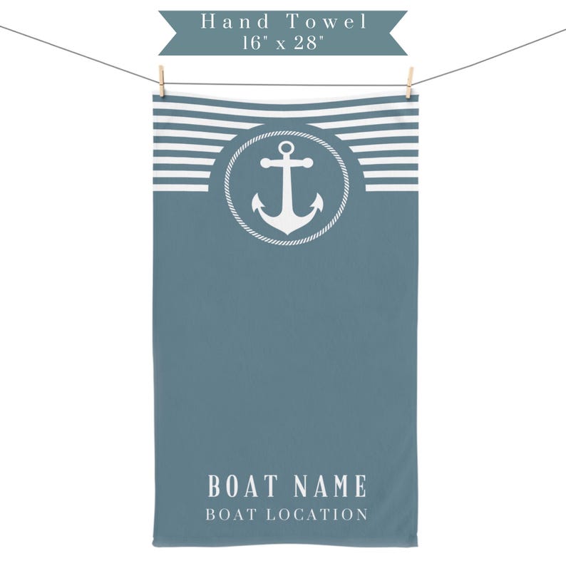 Personalized Anchor Boat Towel | Custom Boat Luxury Beach Towel ...