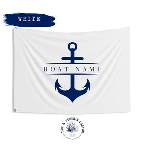 Custom Boat Name Anchor Flag – Personalized Nautical Outdoor Yacht Flag ...