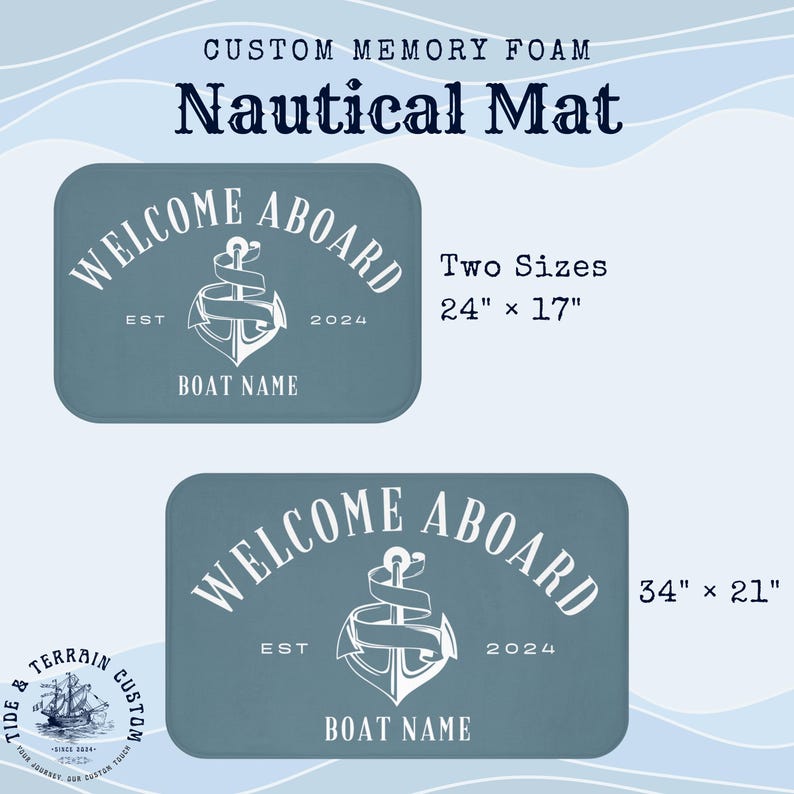 Custom Welcome Mat for Boat | Personalized Boat Gift for Sailors ...