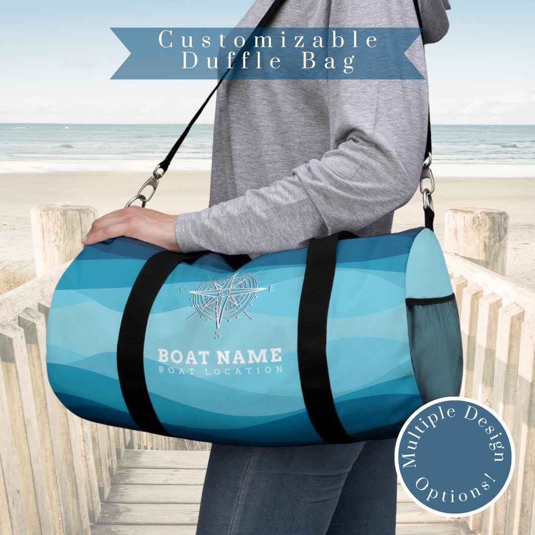 Custom Boat Name Duffel Bag | Personalized Nautical Gym & Travel ...