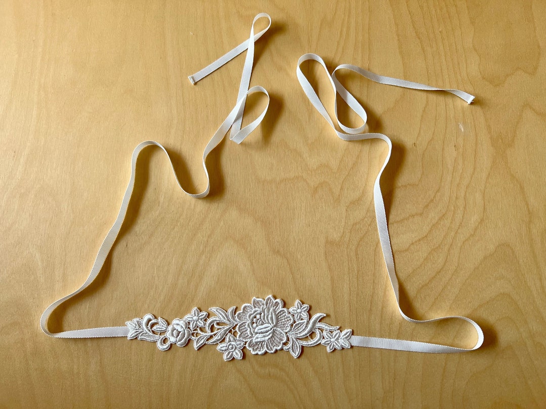 Vintage-inspired Lace Sash, Boho Style, Off-white - Etsy