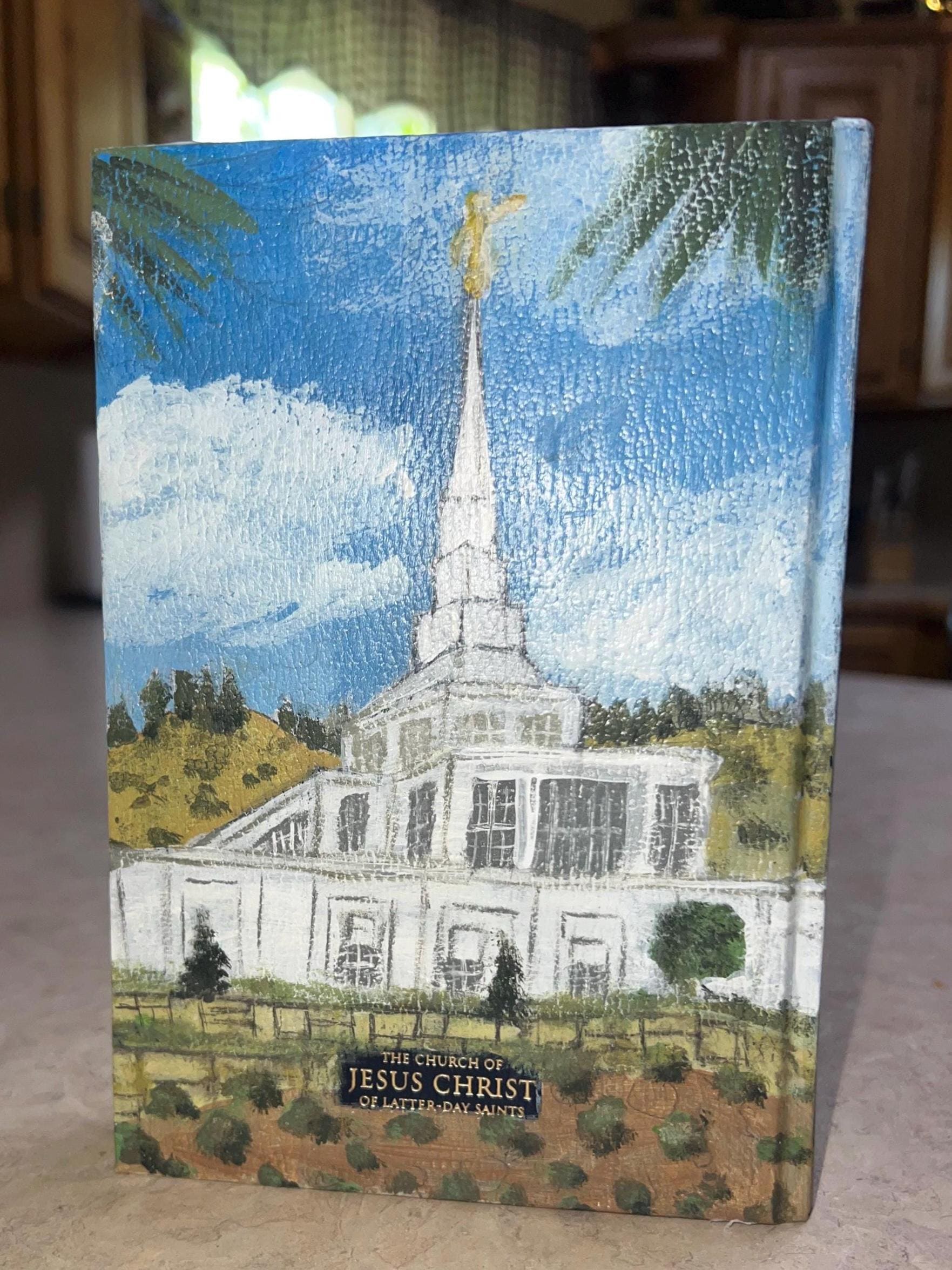 Custom Painted Book of Mormon (temples) - Etsy