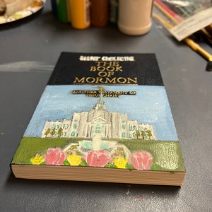 Custom Painted Book of Mormon (temples) - Etsy