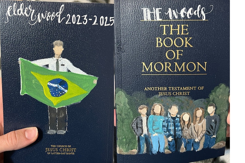Custom Painted Book of Mormon (family/missionaries) - Etsy