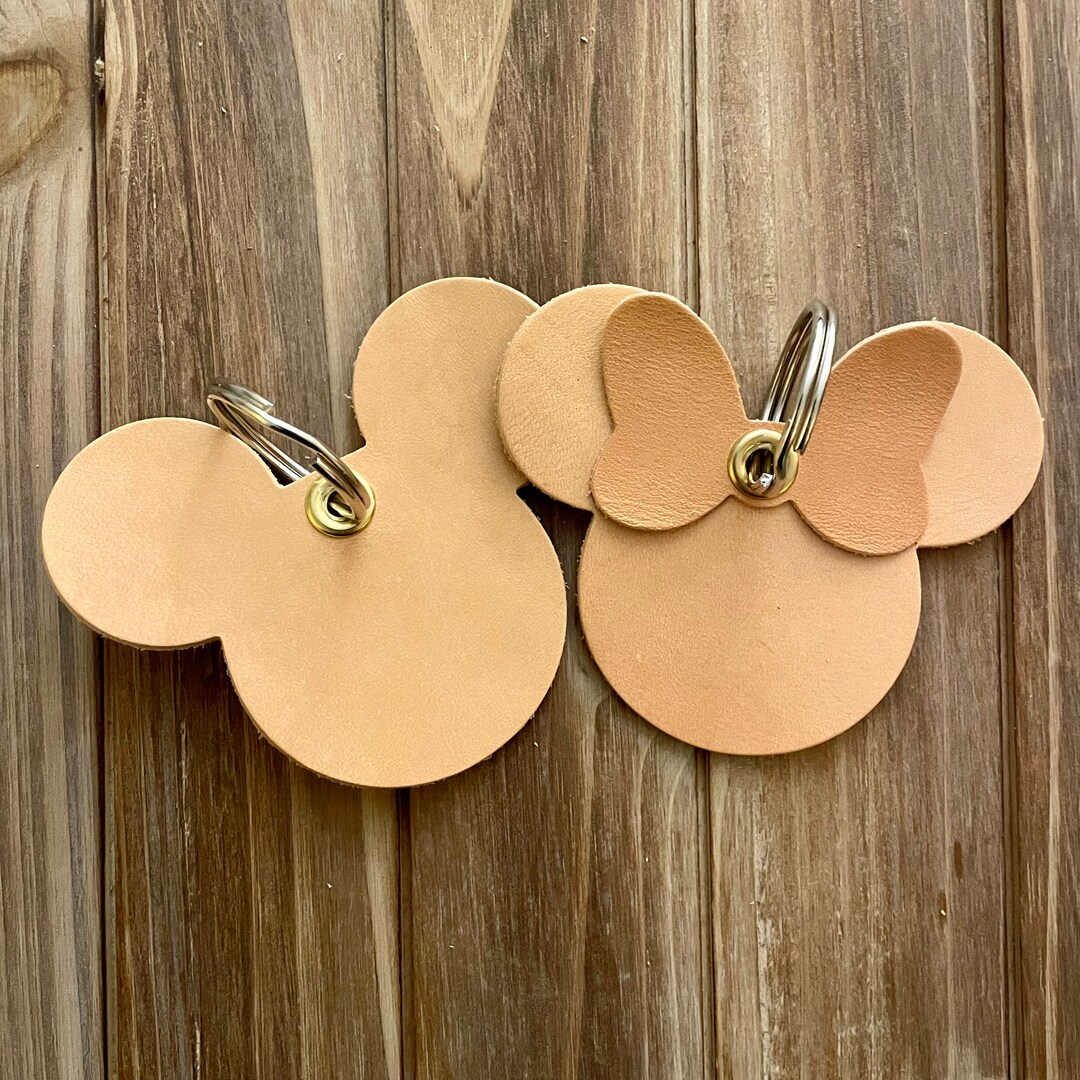 Handmade Disney Inspired Mickey and Minnie Mouse Leather - Etsy