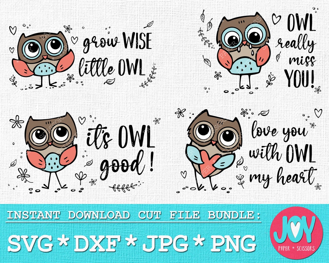 Owl Svg Bundle - Owl Sayings Svg, Owl Quotes Svg, Grow Wise Little Owl ...