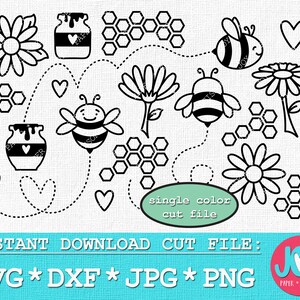 Bee Svg - Honey Bee Svg, Bee Svg Bundle, Flower Svg, Spring Svg ...