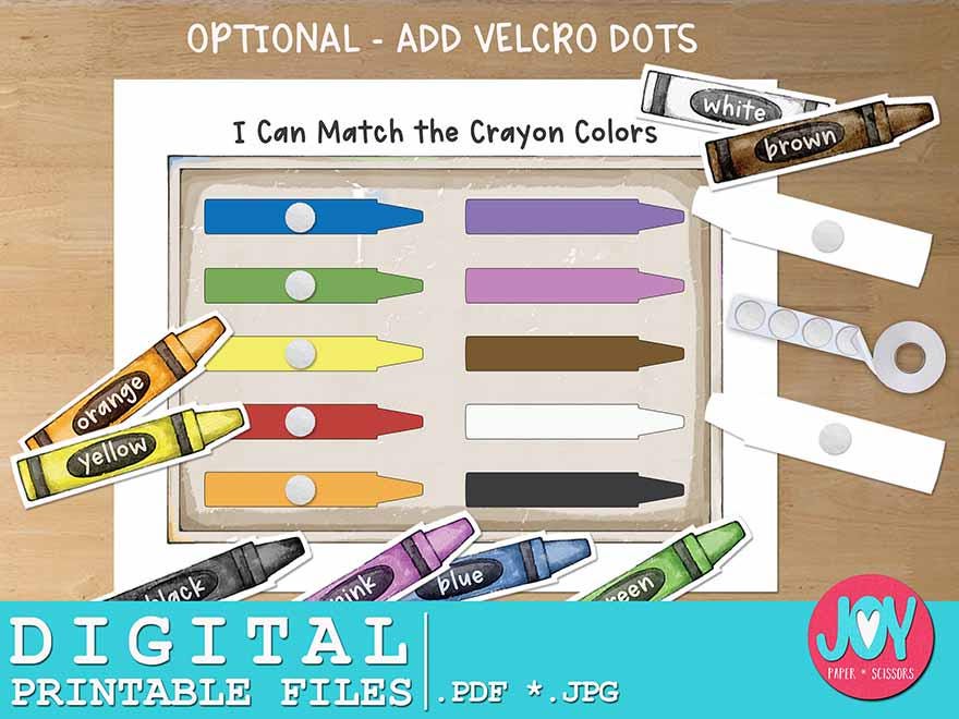 Crayon Color Sorting Printable Activity, Homeschool, Busy Book, Busy ...