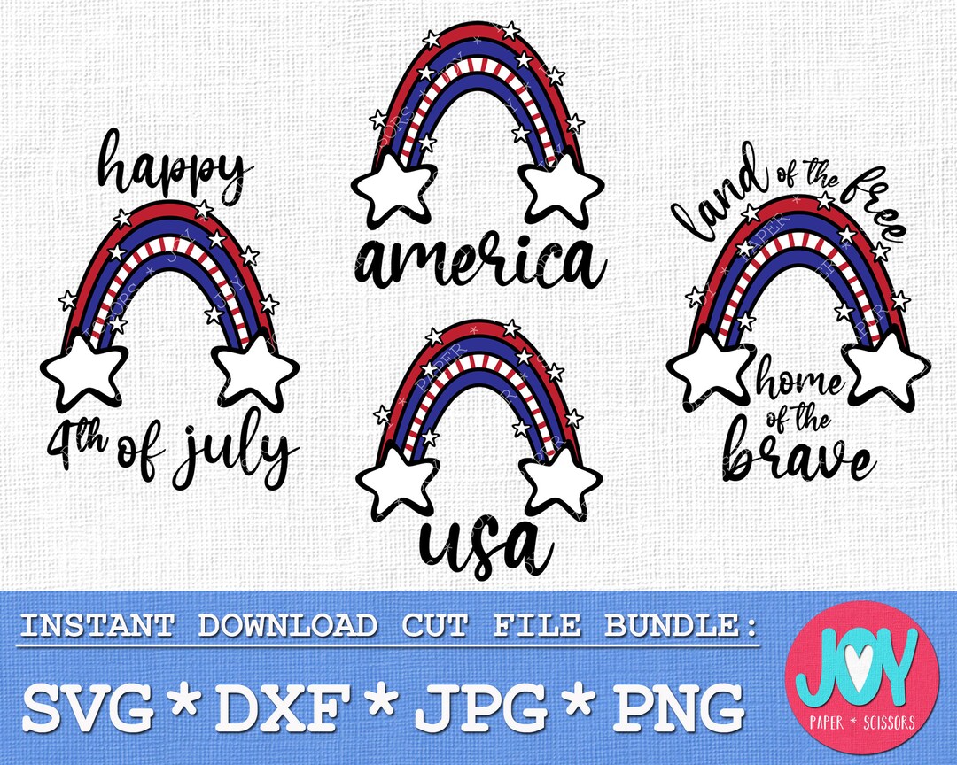 4th of July Rainbow Svg Bundle, USA Rainbow SVG Bundle, America Rainbow ...