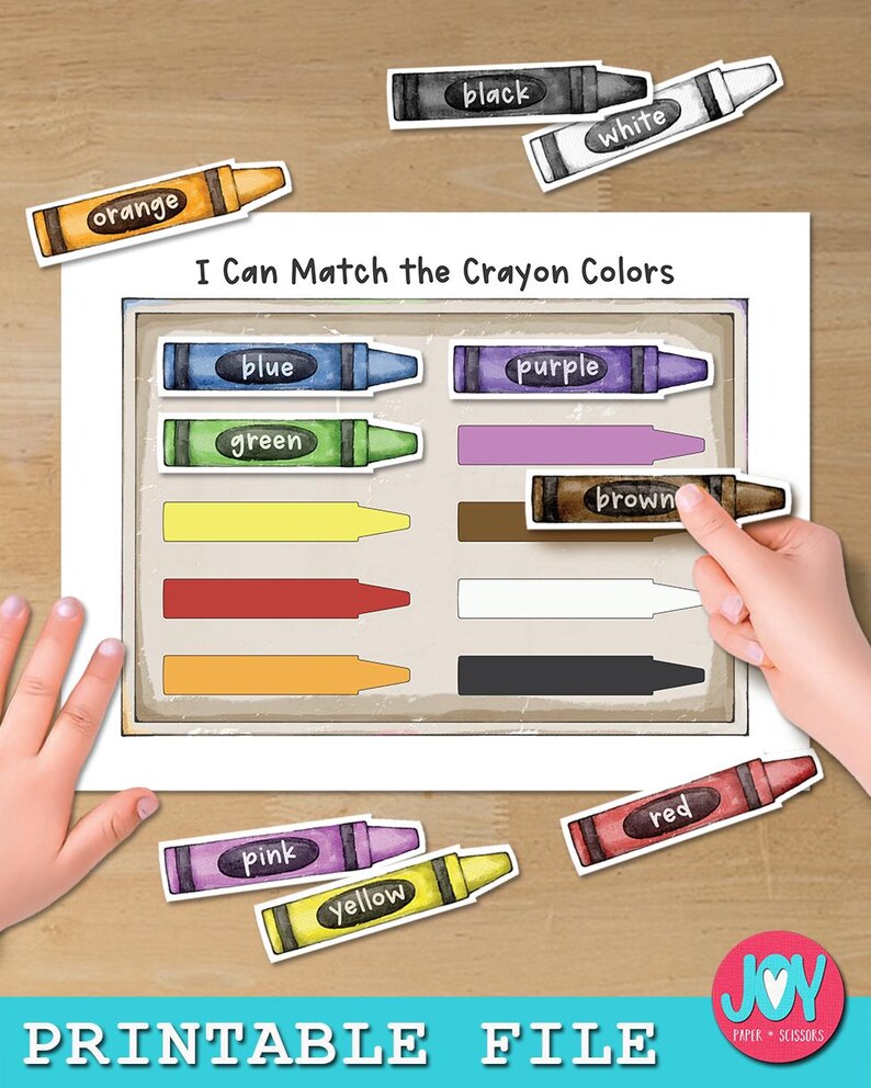 Crayon Color Sorting Printable Activity, Homeschool, Busy Book, Busy ...