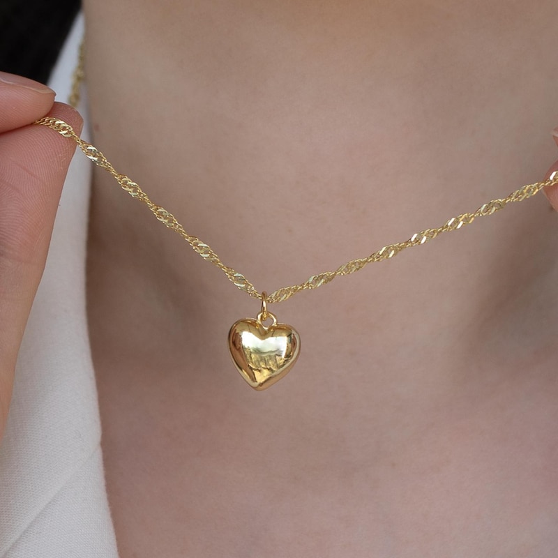 Small Puffed Silver Heart - Etsy