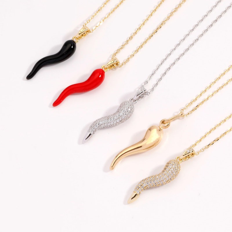 Long Italian Charm Necklace - Etsy