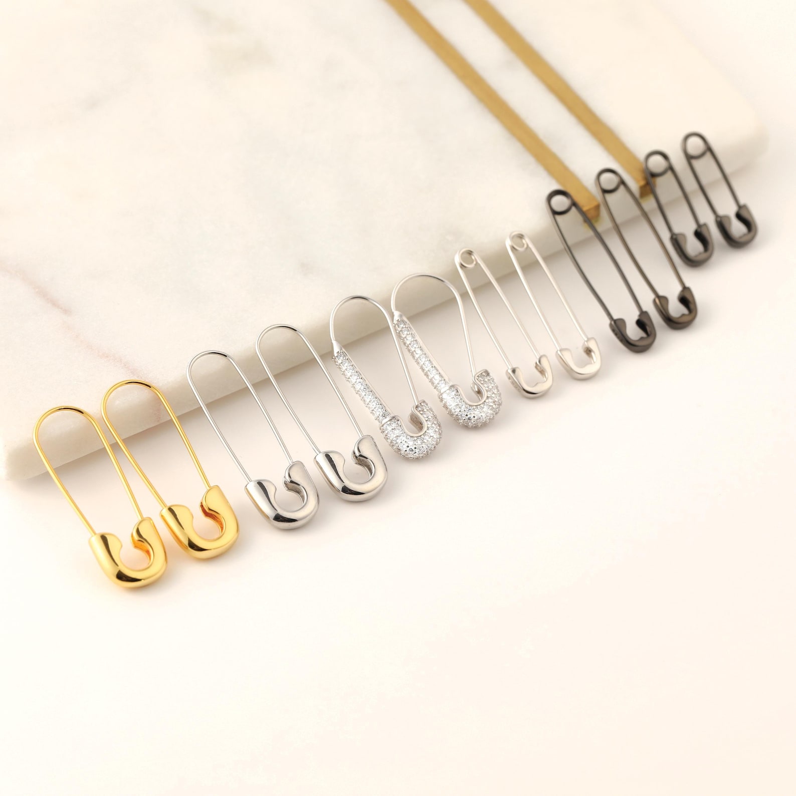 Minimalist Safety Pin Earrings: Hypoallergenic Punk Jewelry - Etsy