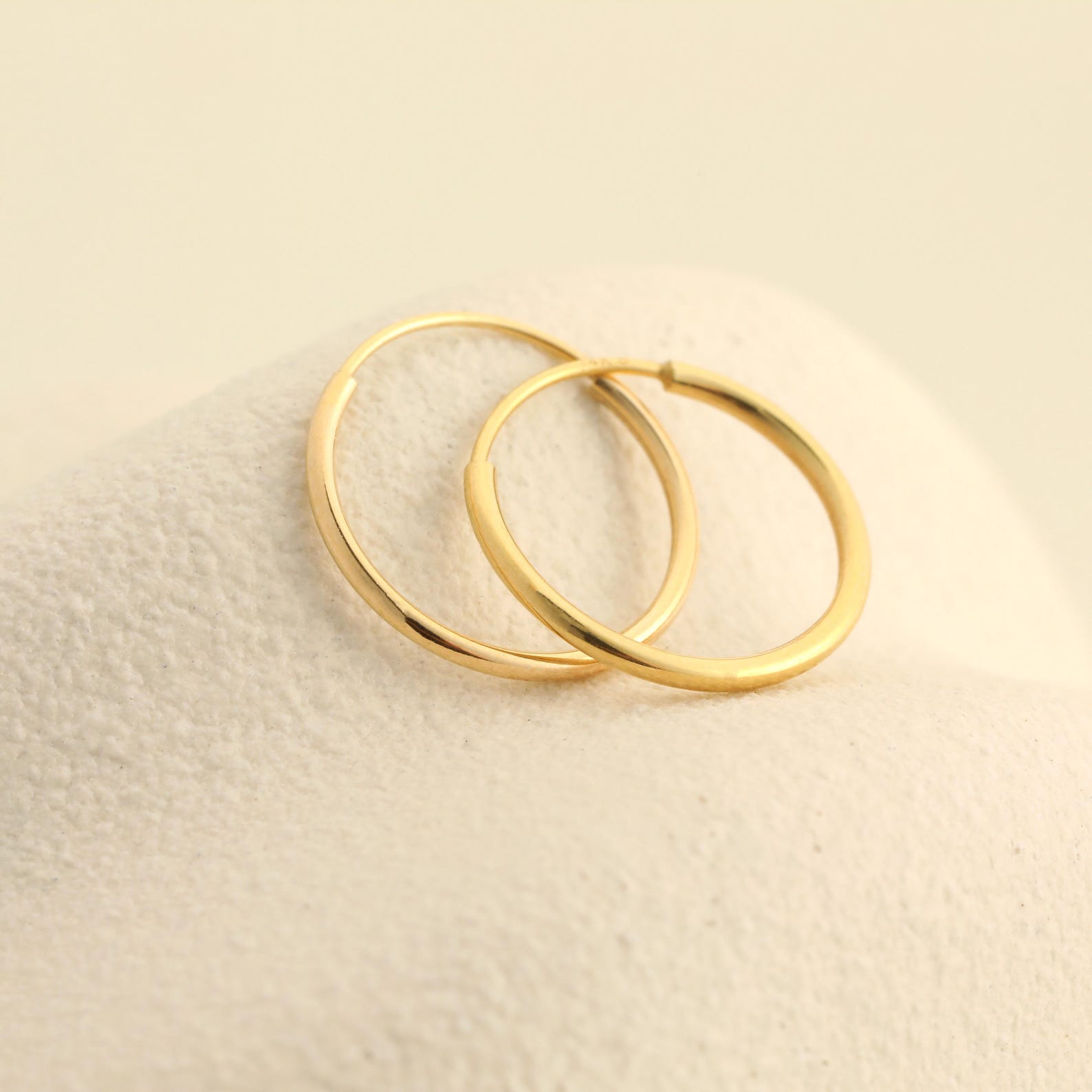 14k Solid Gold Endless Hoop Earrings: Hypoallergenic Sleeper Hoops - Etsy