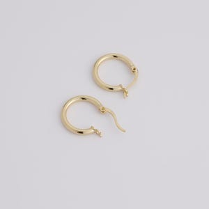 Small Gold Hoops Set 13mm, 15mm, 20mm Size 14k Gold Plated Earrings ...