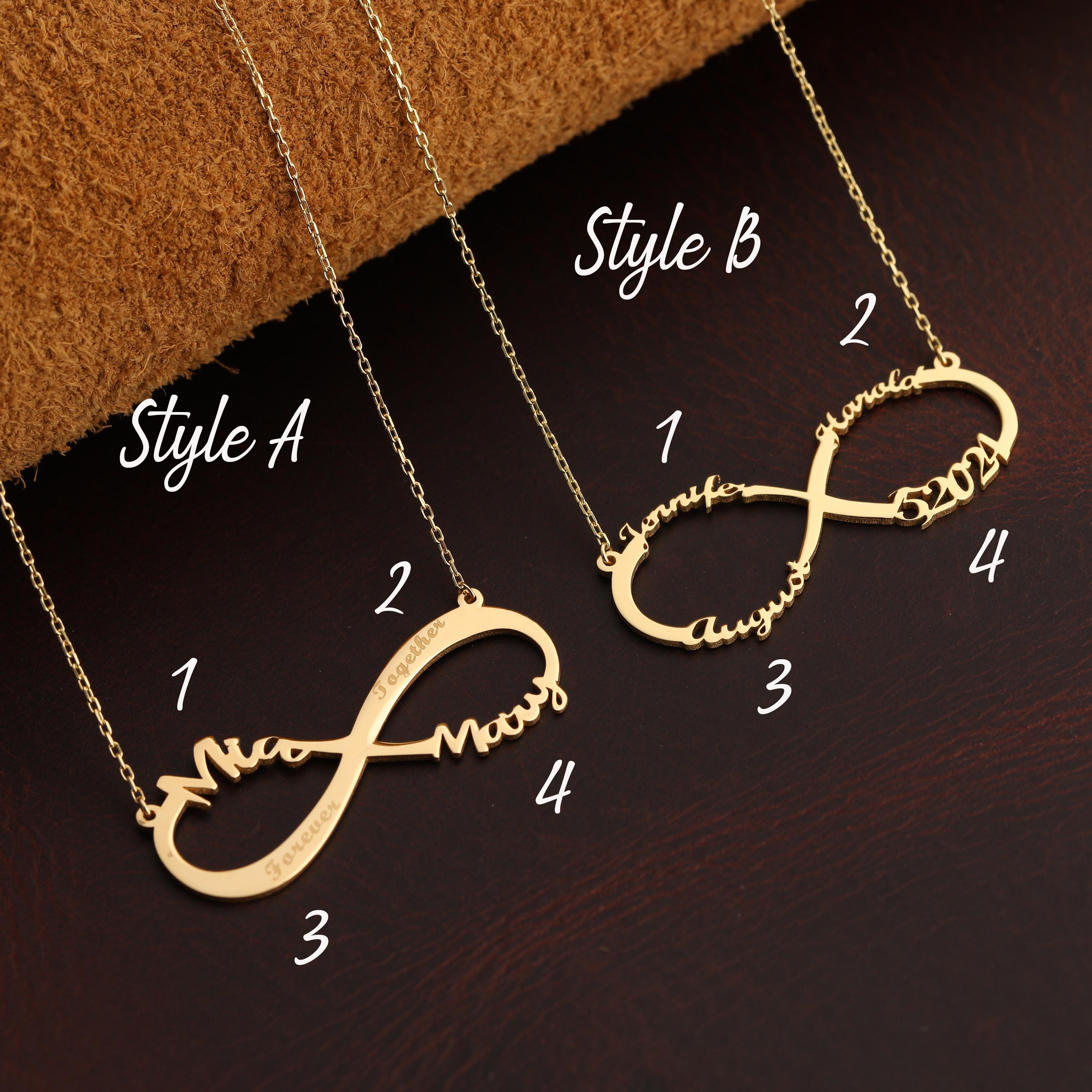 Custom Infinity Necklace - 14k Gold Necklaces Minimalist Jewelry Gift ...